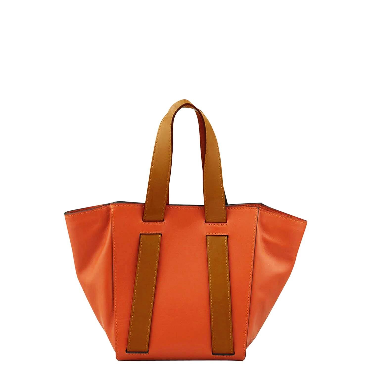 Orange + Camel | Small Structured Tote Bag – Almira
